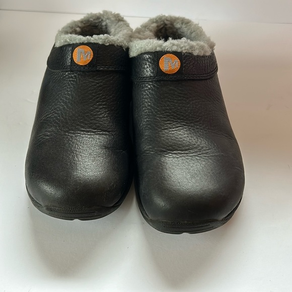 Merrell | Shoes | Merrell Womens Primo Chill Slide Black Leather Faux ...